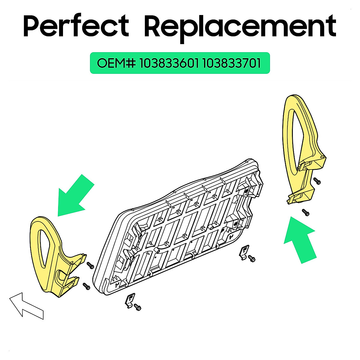 10L0L Golf Cart Arm Rest Hip Restraint for Club Car Precedent 2012-up, Driver and Passenger Side, OEM# 103833601 103833701, 1 Pair (Left + Right)