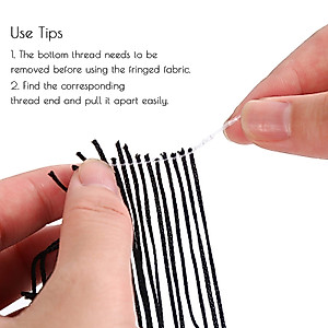 AWAYTR 10 Yards Sewing Fringe Trim - 6in Wide Tassel for DIY Craft Clothing and Dress Decoration (Black, 6 Inches Wide)