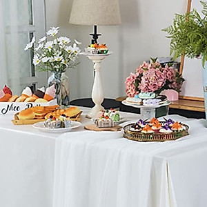 5 Pack Plastic Table Skirts for Rectangle Tables with 5 Pack Table Cloths, Blue Tableskirts and 54" x 108" Tablecloths, Disposable Tablecloth Skirt Table Covers for Party Birthday Baby Shower (White)