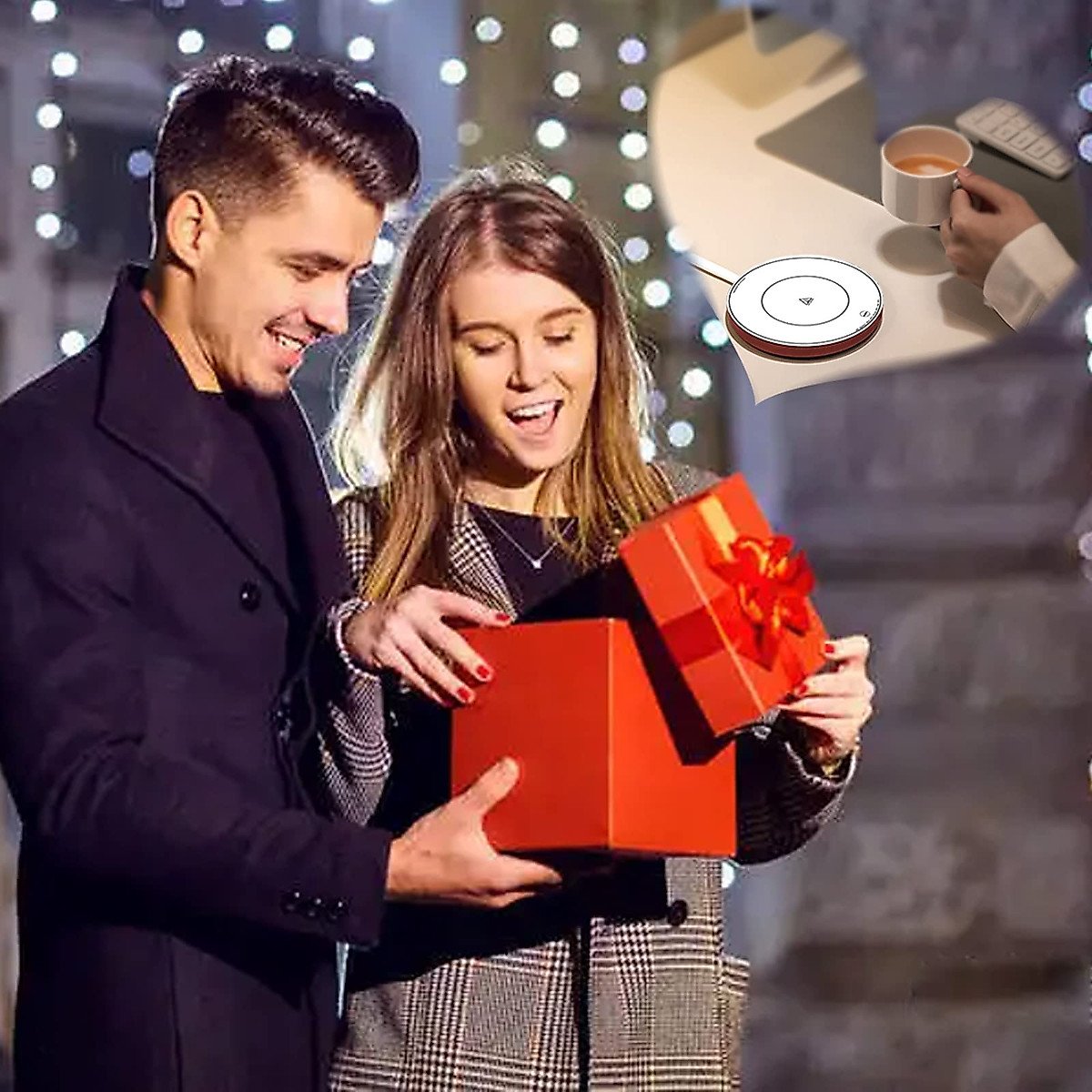 Coffee Warmer, Candle Warmer, Coffee Cup Warmer for Desk, Beverage Warmer for Keep Coffee Milk Tea Hot, Christmas Coffee Gifts(White)