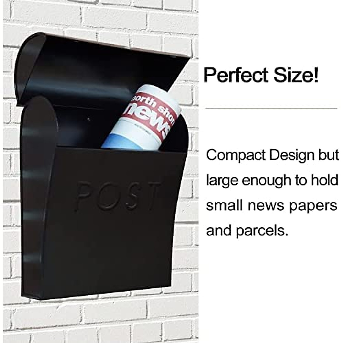NACH Wall Mount Mailboxes for Outside, 11x4.5x12.5 in Cream White Mail Boxes for House Outside, Waterproof Mailbox - Vicki-Style Mail Box