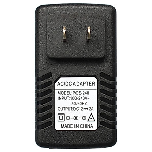 JacobsParts 12V 2A 24W 802.3af Passive PoE Injector Power Over Ethernet Adapter for IP Cameras Phones WLAN AP