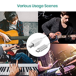 MeloAudio USB C MIDI Cable, Type C to USB 2.0 MIDI Interface Cable for Samsung, Huawei Laptop, MacBook to Connect with Printer, Midi Controller, Midi Keyboard, Audio Interface and More (5FT)