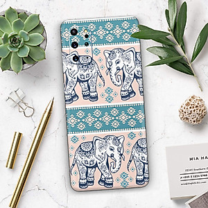 DesignSkinz Walking Sacred Elephant Pattern V2 Protective Vinyl Decal Wrap Skin Cover Compatible with The Samsung Galaxy S20 (Screen Trim & Back Glass Skin)