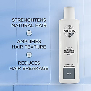 Nioxin System 2 Scalp Therapy Conditioner, Natural Hair with Progressed Thinning, 16.9 oz