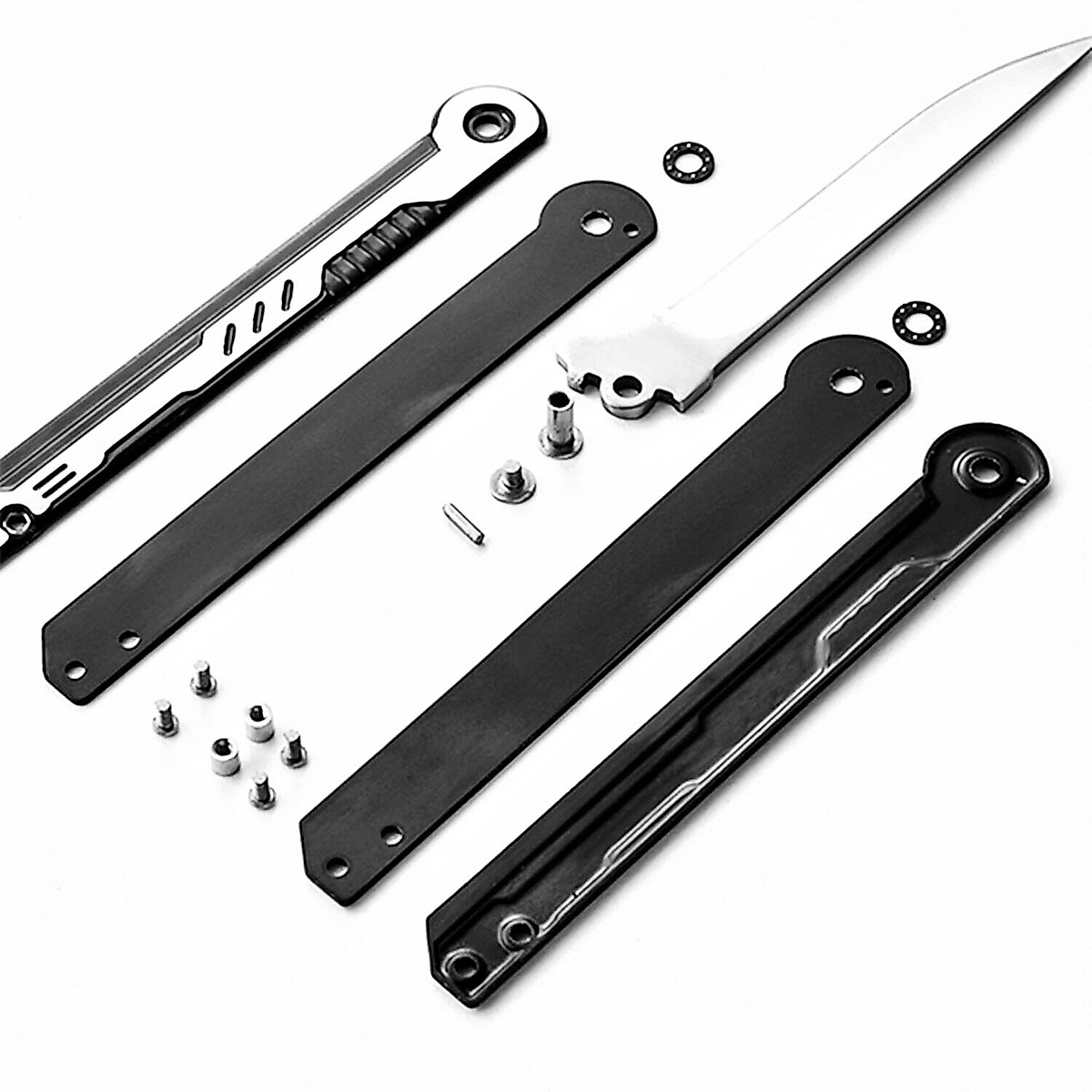 COHOMELARS Slim Folding Pocket Flipper Knife for Men,3.8'' Stainless Steel Black Blade,EDC Gentleman's Knife with Leather Sheath, Liner Lock