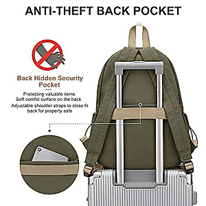 weradar Simple Backpacks For High School,Basic Travel Rucksack Backpack For Women Men,Lightweight Casual Daypack Laptop Bookbag,Aesthetic College Backpack For Teens Girls Boys(Green)