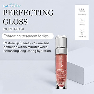 HydroPeptide Perfecting Gloss Lip Enhancing Treatment, Long-Lasting Volume and Hydration, Nude Pearl, 0.17 Ounce