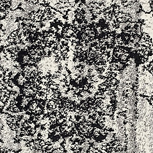 SAFAVIEH Adirondack Collection 4' Round Silver / Black ADR101A Oriental Distressed Non-Shedding Dining Room Entryway Foyer Living Room Bedroom Area Rug