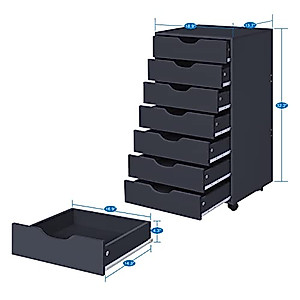 Debbie 7-Drawer Office Storage Cabinet by Naomi Home Black