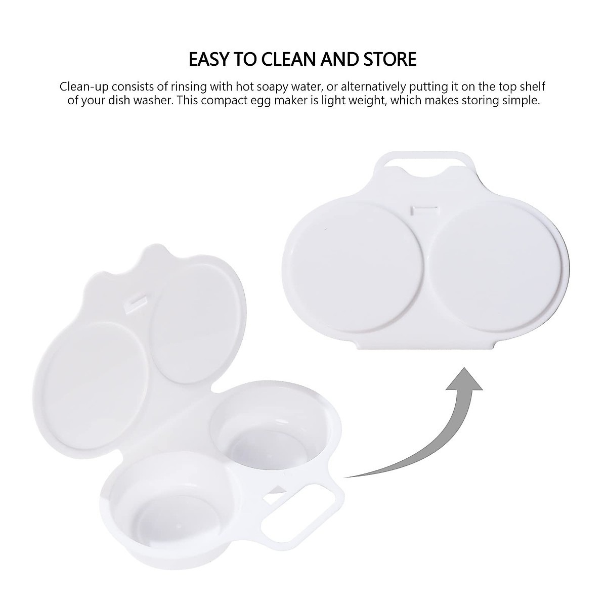 Microwave Egg Maker with 2 Cavity, Kitchen Essentials Food Grade cooking Ware, Microwaveable and Easy to Cook in 45 Seconds