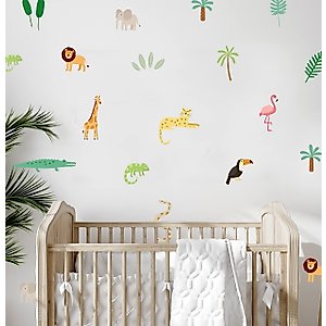 Jungle Animals Wall Decals | Safari Nursery Decor | Wall Stickers for Kids
