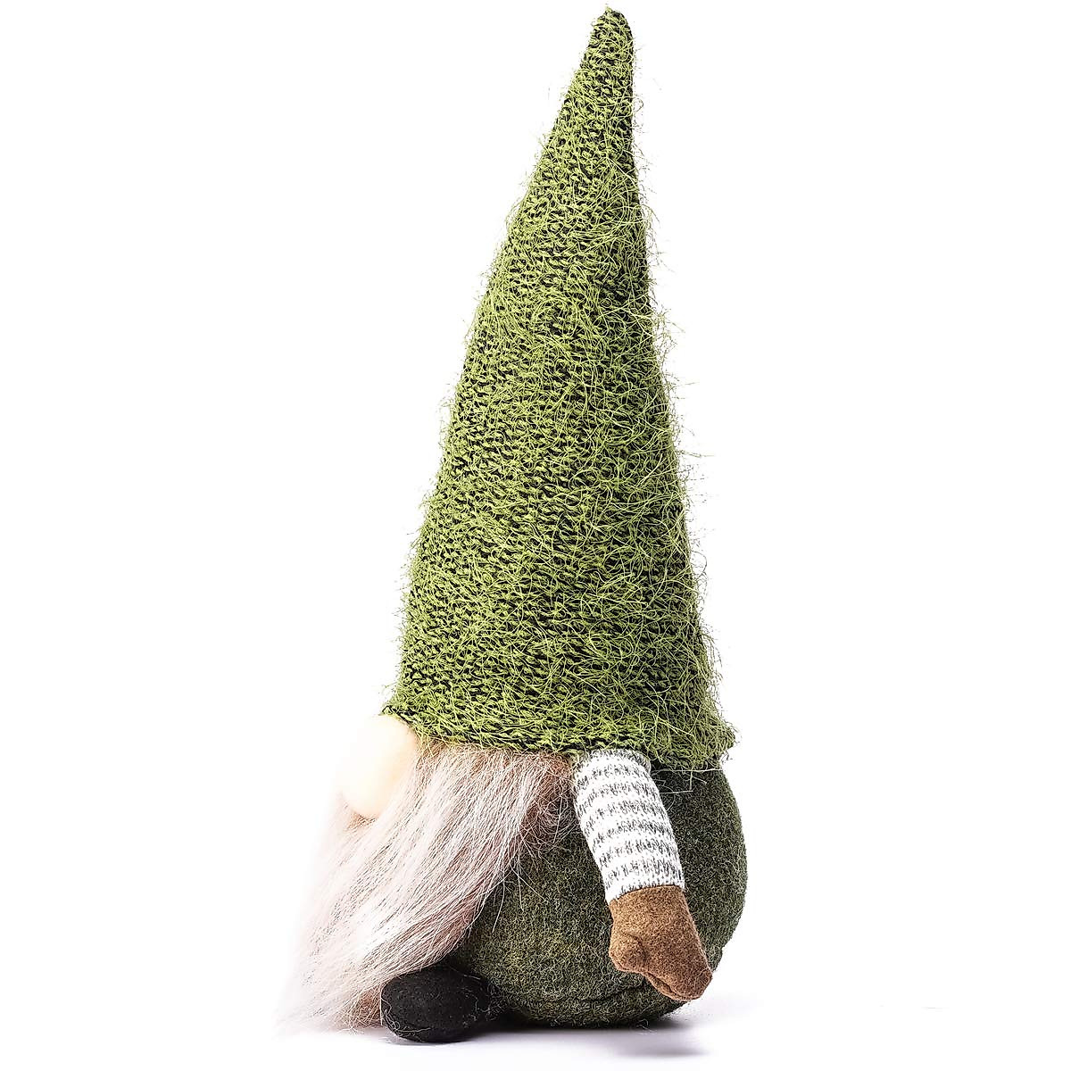 Funoasis Christmas Gnome Gifts Holiday Decoration Birthday Present Handmade Tomte Plush Doll, Home Ornaments Tabletop Santa Figurines 14 Inches (Green)