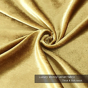 GIGIZAZA Gold Velvet Decorative 20x20 Throw Pillow Covers for Sofa Bed 2 Pack Soft Cushion Cover