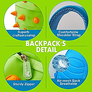 NOHOO Upgraded Kids Dinosaur Backpack Toddler School Bag Boys Travel Bag 14'' Cute Cool Waterproof Boys Backpack for 3-8 Years