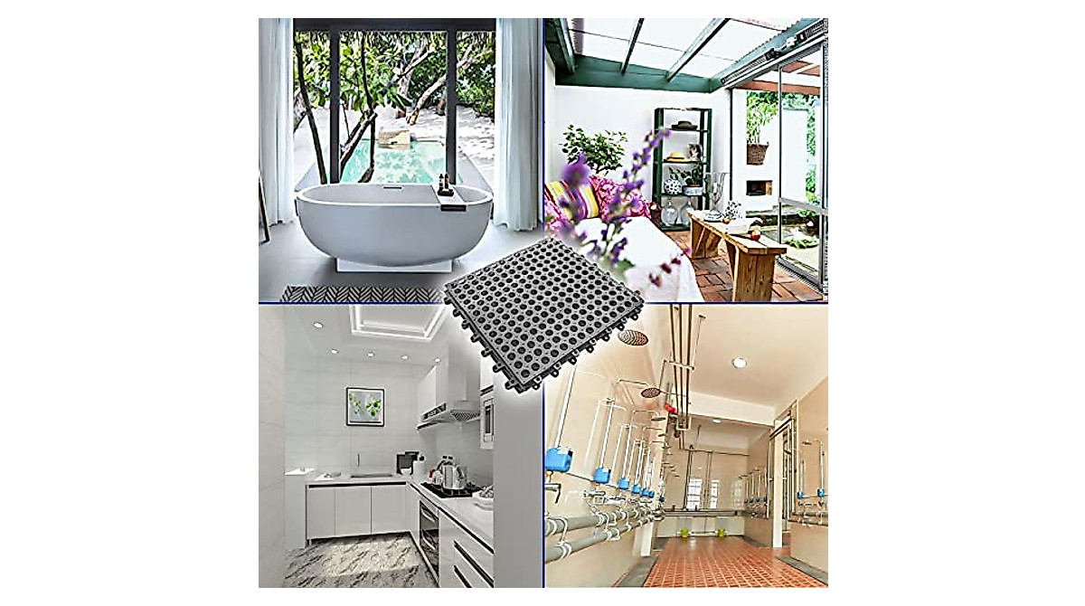 Drainage Interlocking Floor Tiles - Non-Slip Pool & Bathroom Flooring