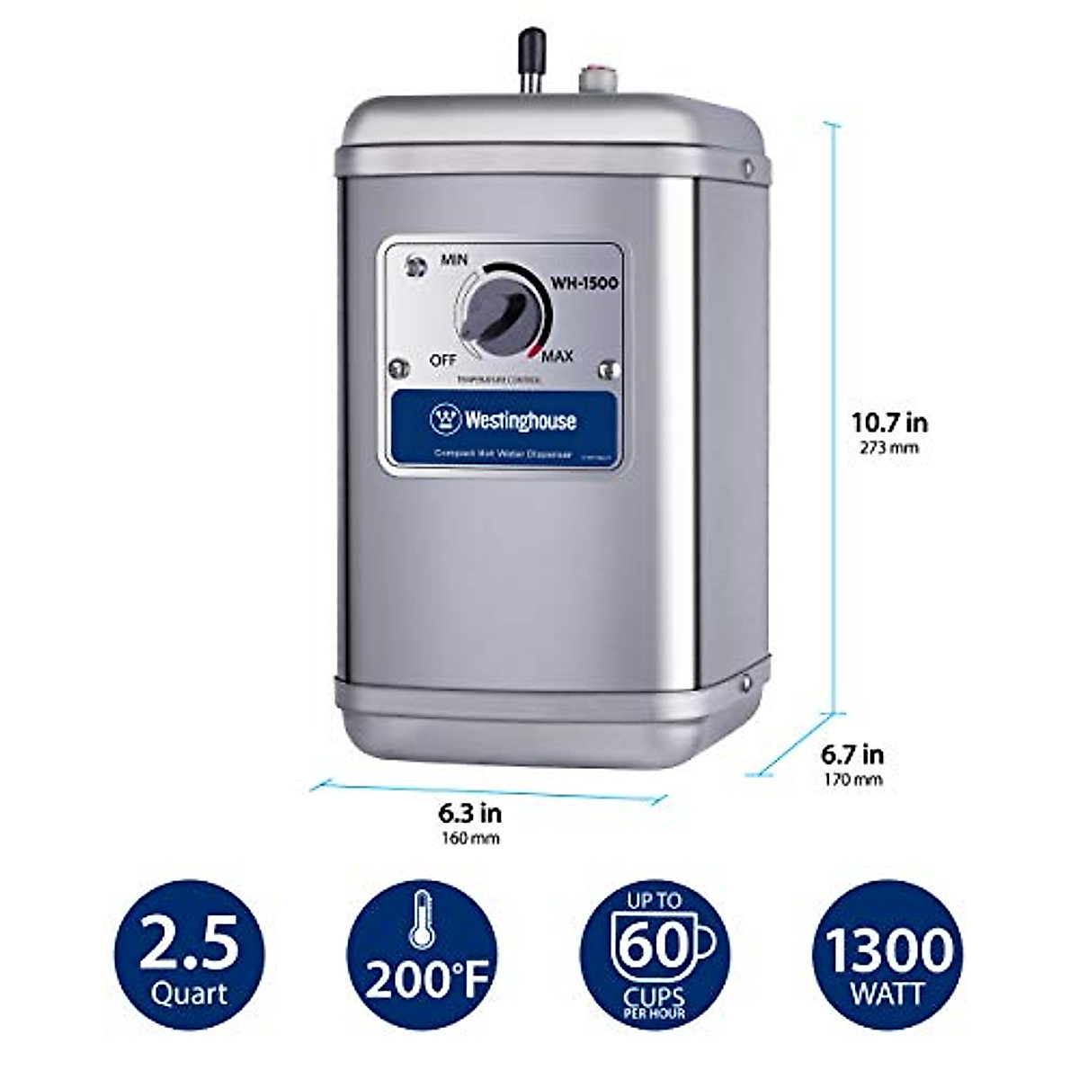 Westinghouse Instant Dispenser, Brushed Nickel Hot and Cold Water Faucet