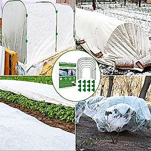 WYRJXYB Plant Covers Freeze Protection kit,10 x 30 Ft Frost Cloth & 6PCs Garden Hoops & 12 Clips, Frost Blanket, Greenhouse Hoops, Floating Row Cover kit for Plants Vegetables Winter Frost Protection