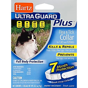Hartz UltraGuard Plus Water Resistant 7 Month Protection Breakaway Flea & Tick Collar for Cats (3270094268)