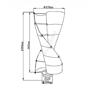 HUIZHITENGDA 12V 24V 48V 220V Vertical Wind Turbine Generator,4000W 10 Blade Home Spiral Wind Power Turbine Generator for Home Or Camping(White),220v