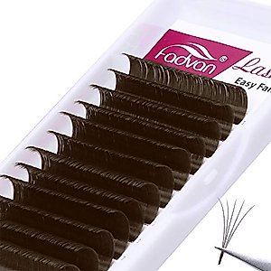 Volume Lash Extensions Brown Easy Fan Volume Lashes .07 Rapid Blooming 15-20mm Mixed Tray Eyelash Extensions C D Curl Flowering Lash Extensions by FADVAN (Brown 0.07-C, 15-20mm)