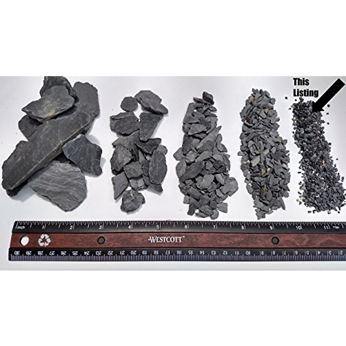Natural Slate Stone - Less Than 1/8 inch Slate Gravel for Miniature or Fairy Garden, Aquarium, Model Railroad & Wargaming 8oz