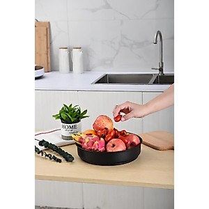 Kitchen Lazy Susan Turntable Organizer for Cabinet and Table Top Storage with Rotating Spice Organizer Countertop Pantry and Refrigerator & Drawer Organization Container (9" 12" inch) 2piece，Black.