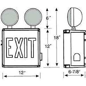 NEMA 4X Exit Sign Emergency Light Combo