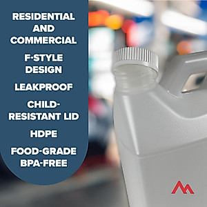 Pinnacle Mercantile Premium F-Style Bottles Set - Leak-Proof Design, Durable HDPE Plastic, Ideal for Chemicals, Oils, and Liquids 64oz pack of 3