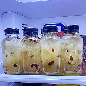 5 Pcs 8 Oz Plastic Juice Bottles Empty Clear Containers with Tamper Proof Lids for Juice, Milk and Other Beverage
