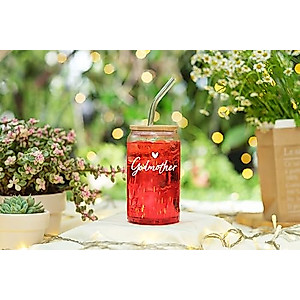 NewEleven Godmother Proposal Gifts - Will You Be My Godmother From GodChild - Christmas Gifts, Pregnancy Announcement Gifts For God Mother, Godmom, Godparents - 16 Oz Coffee Glass