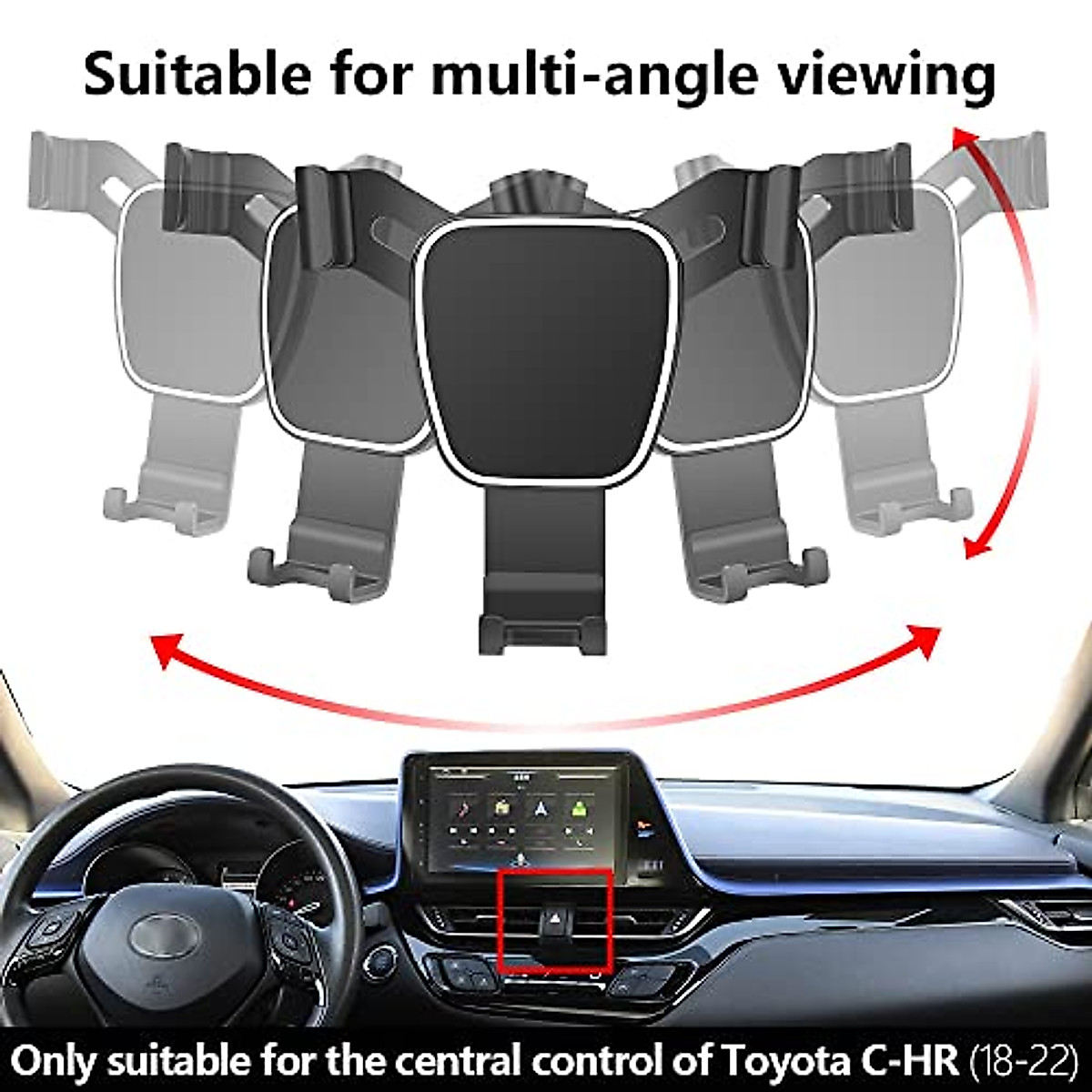 LUNQIN Car Phone Holder for 2018-2022 Toyota CHR C-HR Auto Accessories Navigation Bracket Interior Decoration Mobile Cell Phone Mount