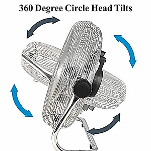 Optimus Industrial Grade 3-Speed High-Velocity Fan, 18 Inches, Chrome, F-4182
