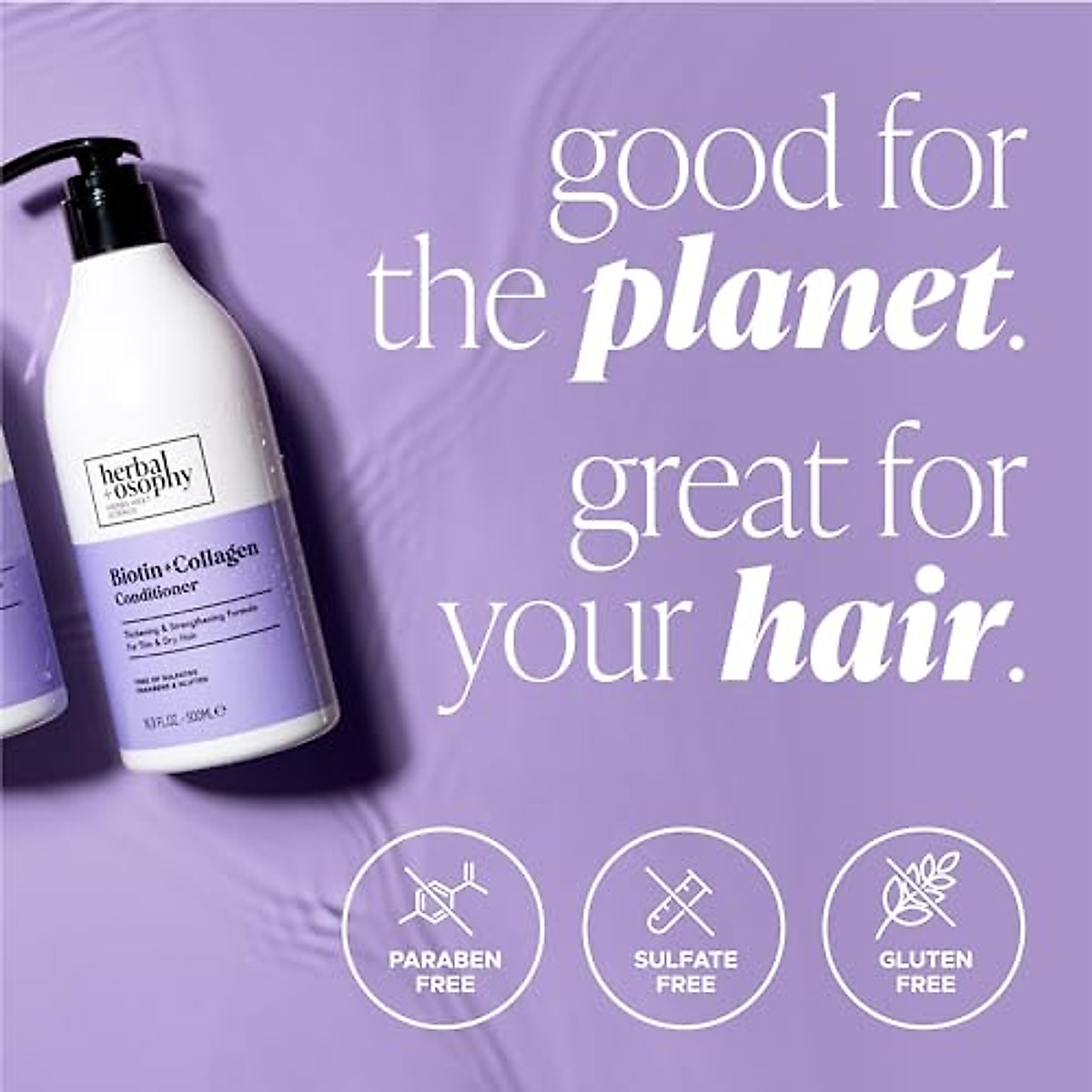 16.9 Fl Oz Biotin & Collagen Conditioner, Hair Growth Thickening Conditioner, Repair Dry, Damaged Thinning Hair, Infused with Vitamin B7 & Argan Oil, Free of Sulfate, Parabens and Gluten