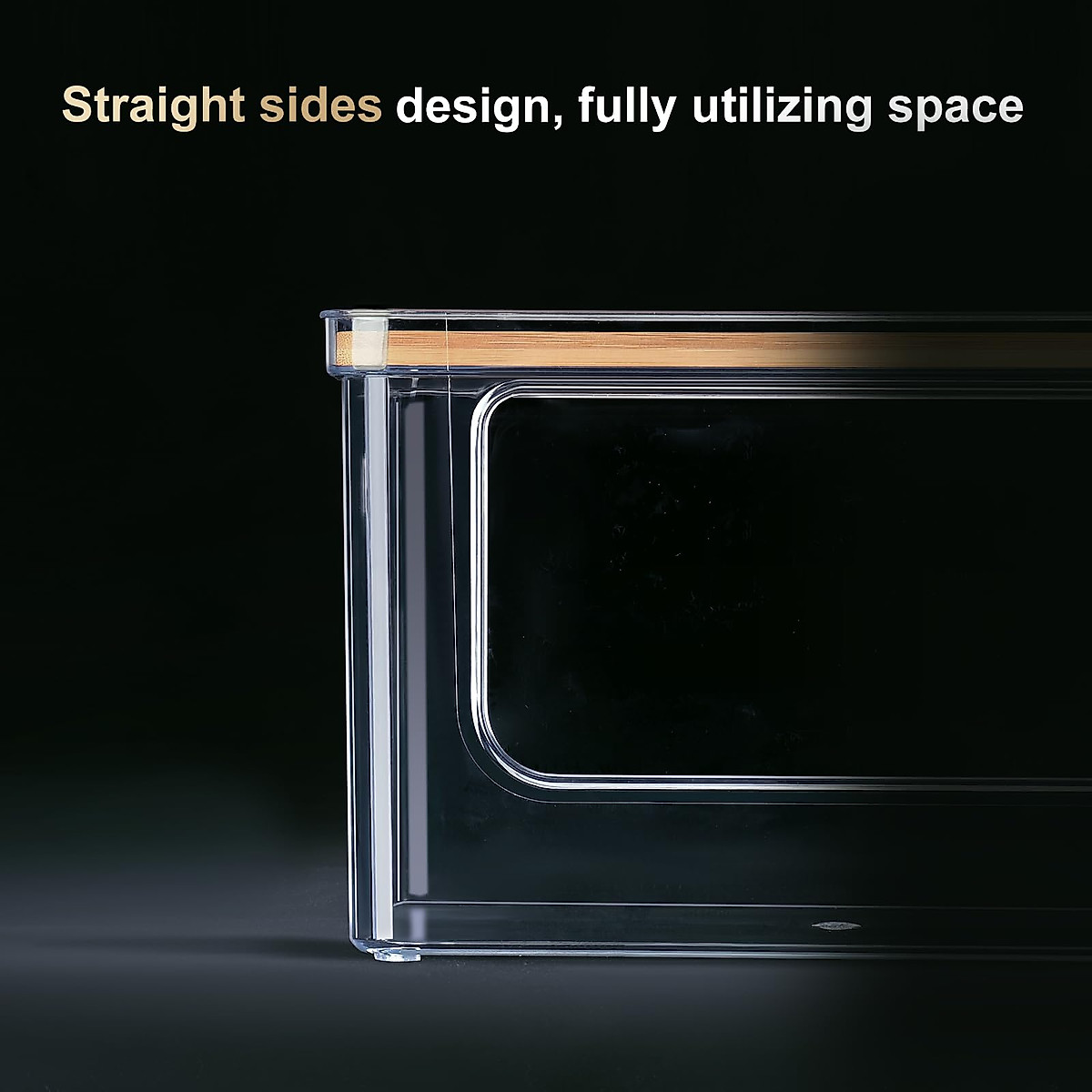 Hudgan Stackable Storage with Bamboo Top for Kitchen Laundry Room Organization, Extra Large Trash Bag/Garbage Bag Dispenser