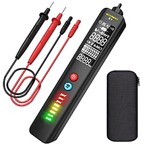 MAXRIENY Voltage Detector, EBTN LCD 3-Line Display Voltage Tester Pen with Adjustable Sensitivity, Non-Contact AC Electricity Sensor Socket Outlet Tester Live Wire Checker with Analog Bar