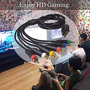 Bealuffe Component Audio Video Cable for PS2 / PS3 / PS3 Slim, HD Multi Out Composite RCA Audio Video Cable for PS3 (6 Feet)