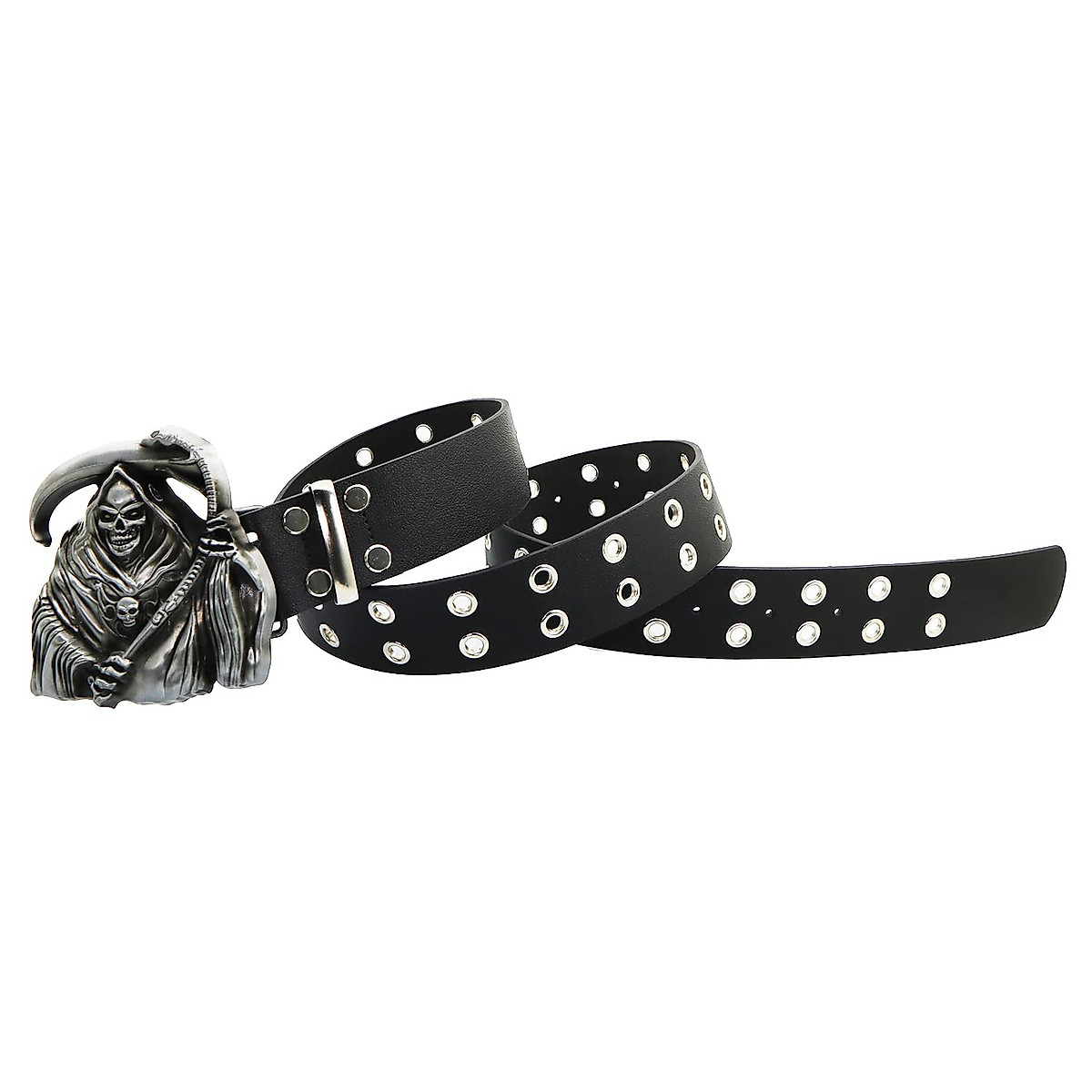 NORICAP Men And Women Metal Skull Head Leather Buckle Belt Waist Band Jeans Decorative Punk Belt