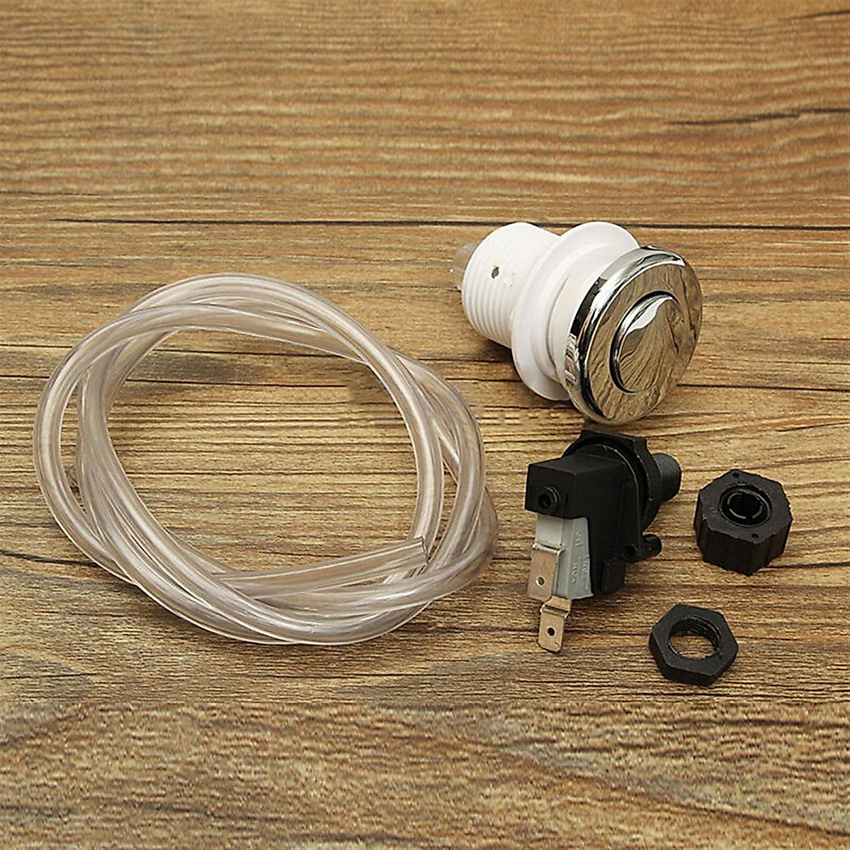 Xinbalove Toilet Tank Button On/Off Push Button Switch Jetted Jet Bath Hot Tub Spa Hose Air Pool 1m Hose Air Pressure Switch Rated at 16amp 125-250V Push Button Toilet Tank Button Replacement