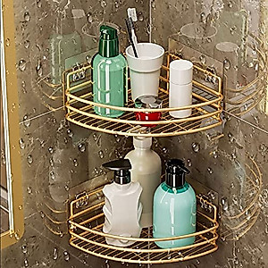 Vytaco flower Bathroom Storage (2 Pack) Shelf Shampoo Holders Wall Mounted Shower Caddies Corner Shelf Towels Storage Racks, No Drilling Stainless Steel Bathroom Shower Storage Basket