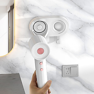 Fentgo Hair Dryer Holder Wall Mount High Speed Hair Dryer with Hair Dryer Power Cord Organizer Hooks, Suitable 2206 Hair Dryer, Compatible for ARAS/Careboda Hair Dryer