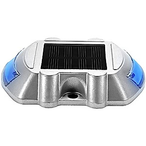 VEVOR Driveway Lights 16-Pack, Solar Driveway Lights with Switch Button, Solar Deck Lights Waterproof, Wireless Dock Lights 6 LEDs for Path Warning Garden Walkway Sidewalk Steps, LED Bright Blue