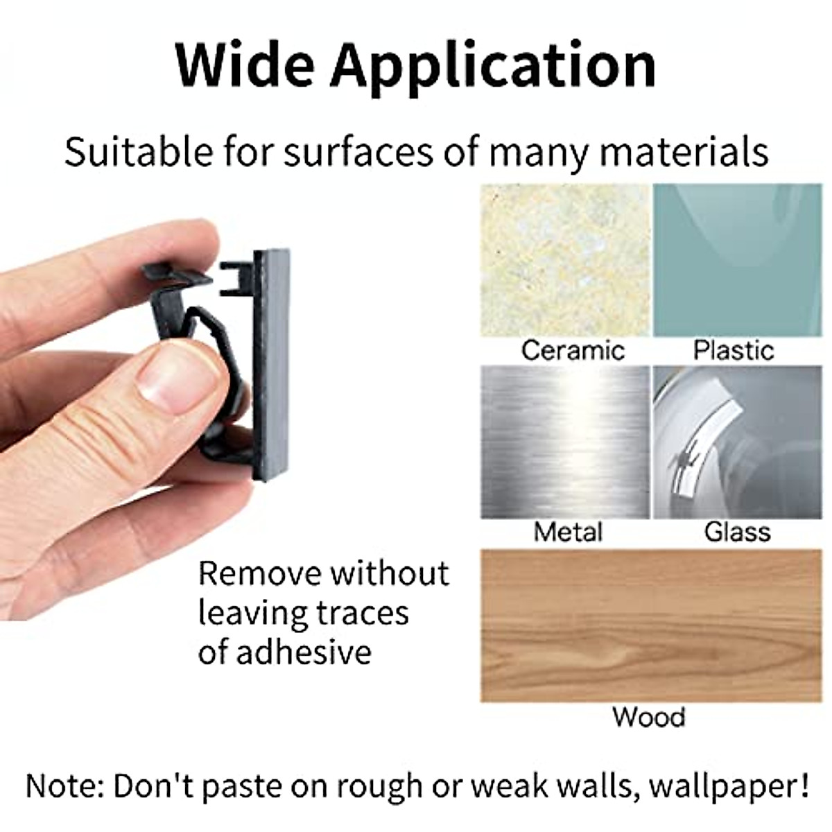 Cable Clips 50Pcs, Self Adhesive Cable Management Clips, Cord Organizer Wire Clips Cord Holder for Appliances PC Wall Ethernet Cable Under Desk Nightstand Home Office Car (Black)