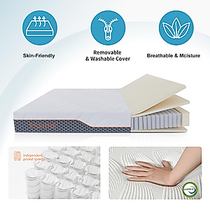 ESHINE Short King RV Mattress - 10" Hybrid RV Mattress, Shock-Absorbing and Pressure-Relieving, for RVs, Campers & Trailers