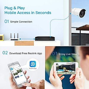 REOLINK 4MP 16CH PoE Security Camera System, 8pcs Wired 1440P Security IP Camera for Indoor and Outdoor, 5MP 16CH NVR with 3TB HDD for 24-7 Recording RLK16-410B8 (Renewed)