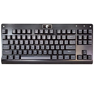 Granvela E-yooso Z-77 Mechanical Keyboard | Aluminium Panel | Tactile Clicky Blue Switches | Rainbow LED Backlit | N-Key Rollover | 87-Key Tenkeyless | Hot Swappable -Black