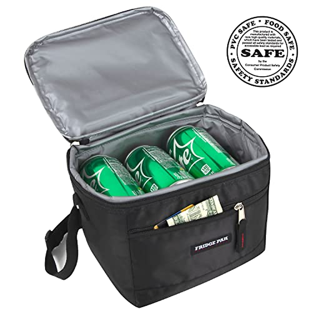 6 Can Cooler Bags Insulated Soft Cooler Lunch Bag for Men, Waterproof Leak Proof Cooler Bags Insulated (Black on Black)