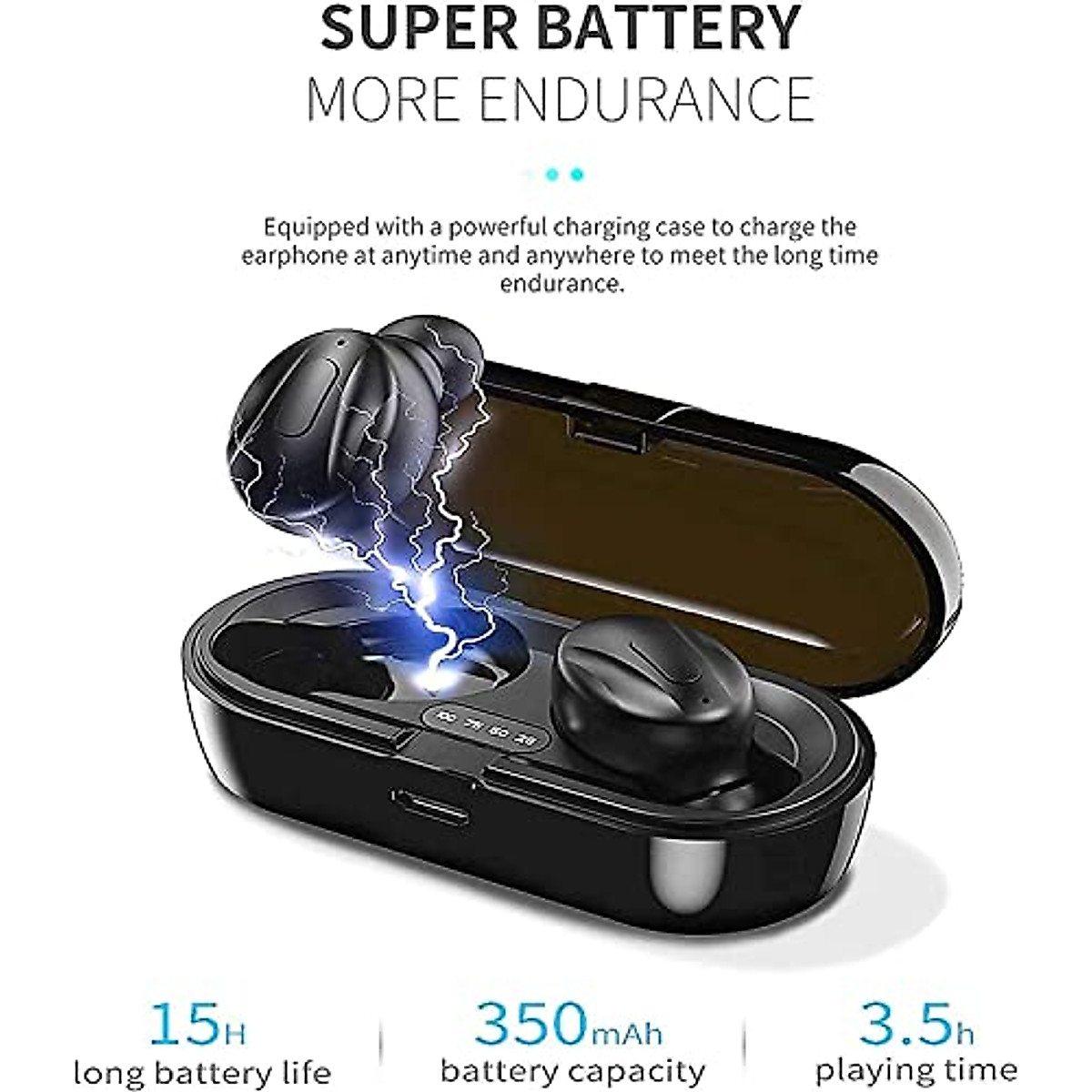 Hoseili【2022new editionBluetooth Headphones】.Bluetooth 5.0 Wireless Earphones in-Ear Stereo Sound Microphone Mini Wireless Earbuds with Headphones and Portable Charging Case for iOS Android PC. XGB12