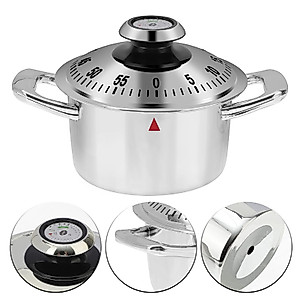 SOLUSTRE Electric Timer Kitchen Timer 60 Minutes Mechanical Timer Egg Timer Countdown Timer for Kids Clock Alarm for Kitchen Cooking Baking Housewarming Gift Stockpot Design Digital Alarm Clock