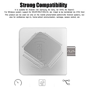 Portable Contactless Smart Card Reader, High Frequency RFID ID Mobile Phone Card Reader with USB Male Interface, 0.2s Fast Card Reading, IC/ID Dual Version, Support PC Phone Tablet (White)